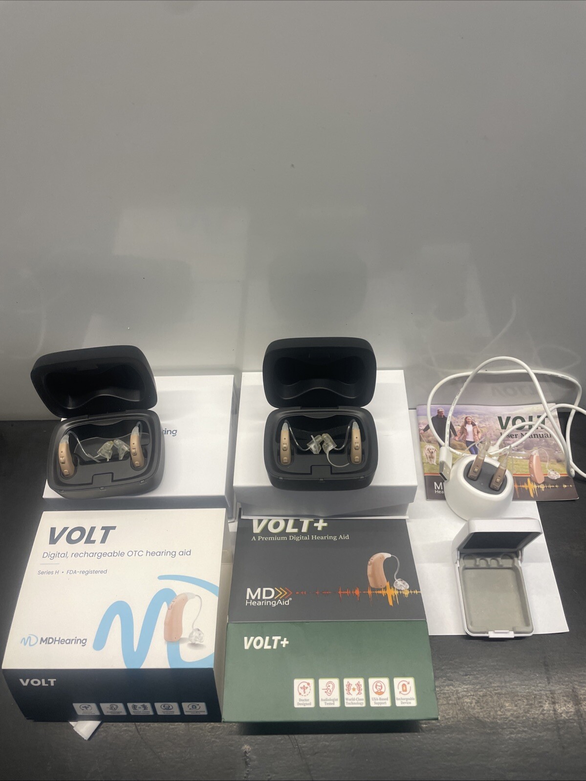 Lot Of 3 MD VOLT Series H Digital Hearing Aid + Charging Case Untested ...