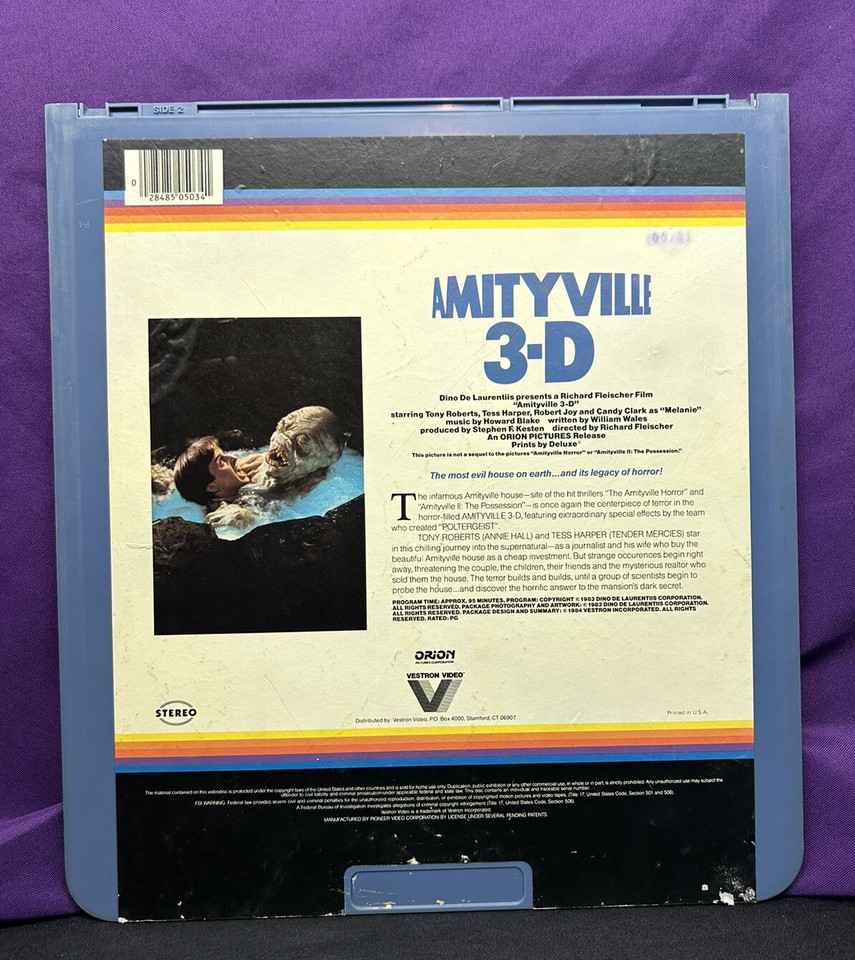 Vintage 1983 Amityville 3D Movie CED RCA SelectaVision Video Disc | eBay