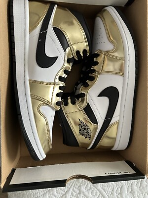 Size 8.5 - Jordan 1 Mid SE Metallic Gold 2020 194499975854 | eBay