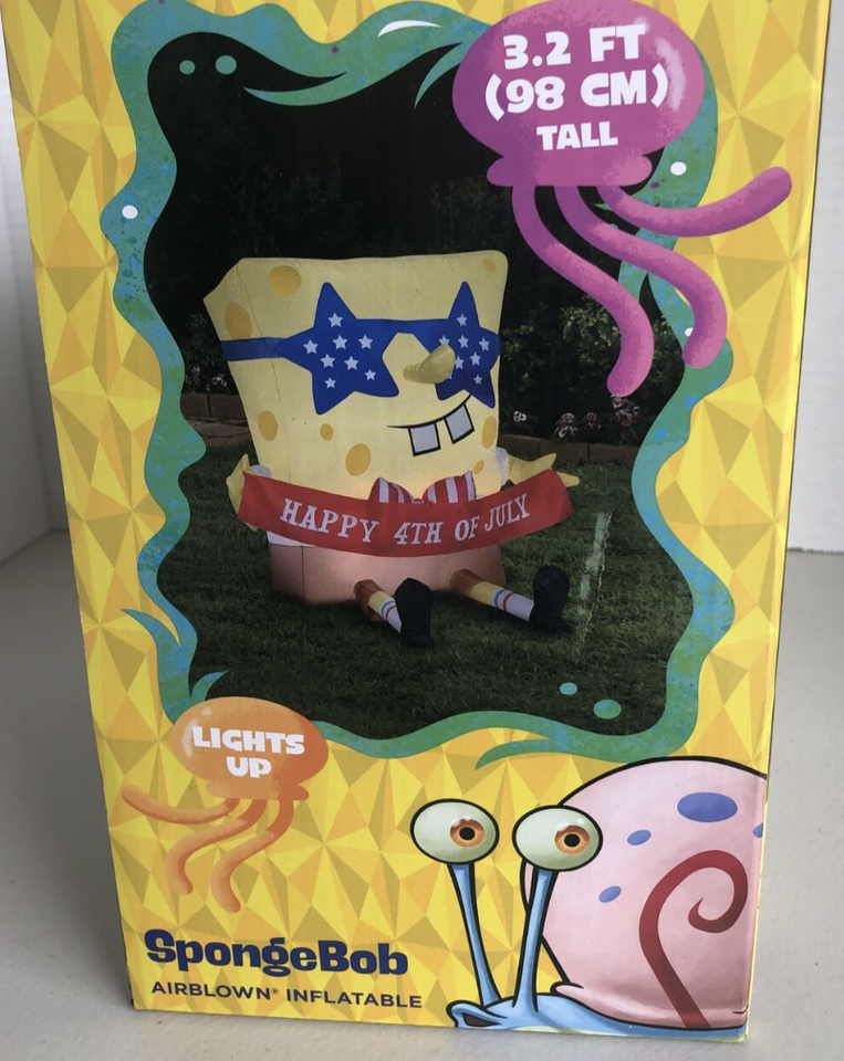Spongebob Squarepants Airblown Inflatable 4th of July Banner 3.2 FT ...