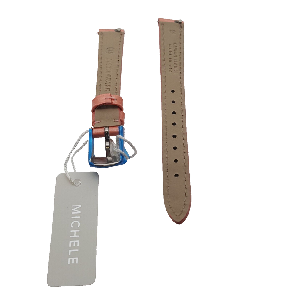 Genuine Michele 12mm Metalic Pink Patent Leather Watch Band Strap New ...