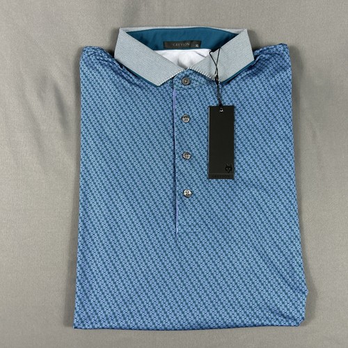 Greyson Golf Shirt Polo Wolf Tails Print XL Sea Turtle Green Blue MSRP ...