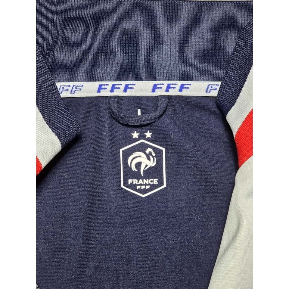 France FFF Soccer Track Jacket Full Zip Two Stars Rooster Logo Navy ...