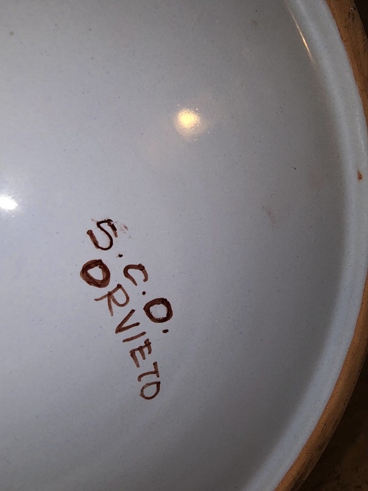 Garofano Italian Pottery Handpainted 2 Handles 9" Plus SCO Orvieto ...