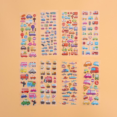 8pcs Kids Stickers Bubbles Cartoon Vehicle Stickers for Children ...