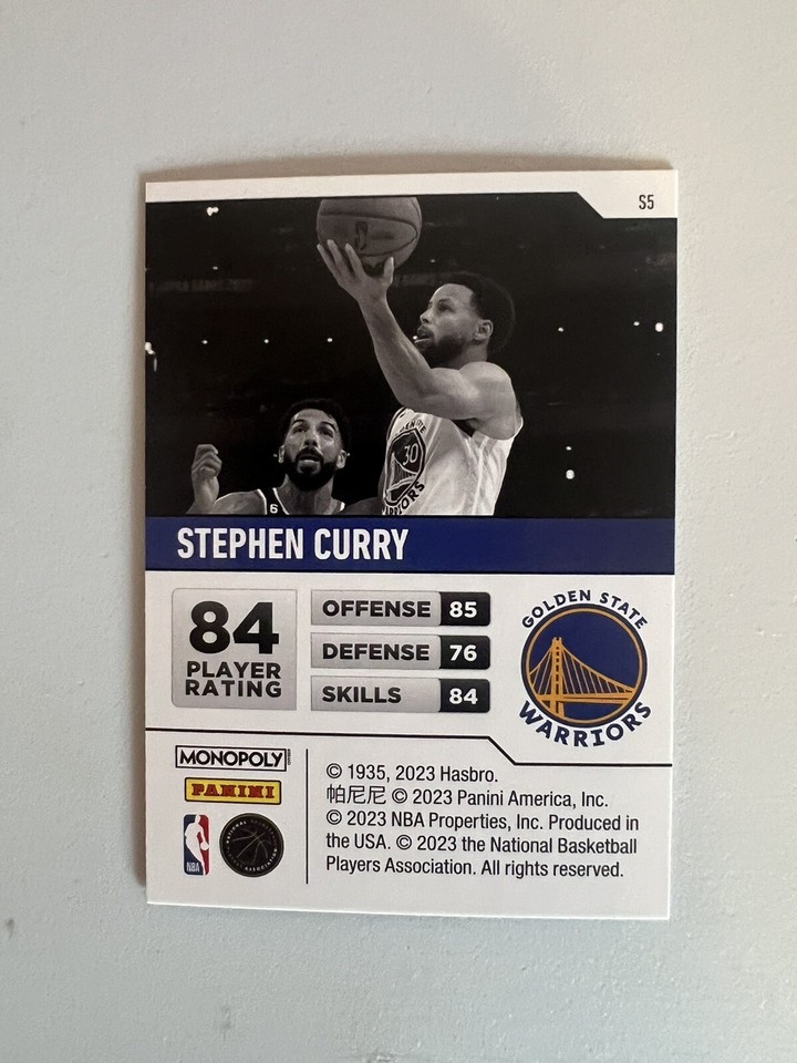 2023 Panini Prizm Hasbro Monopoly Steph Stephen Curry Limited Edition # ...