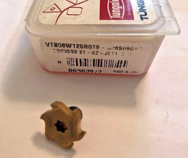 Tungaloy Carbide Screw Insert - VTB06W125R016 - .625x.125 GH130 Qty. 1 ...