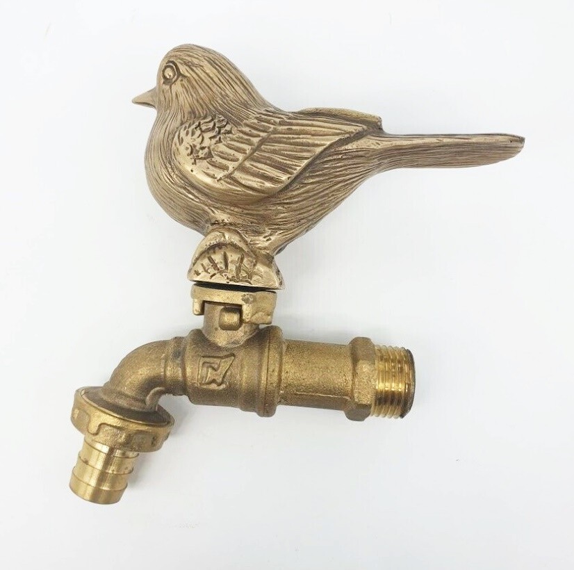 Brass Garden Faucet Tap Water Bird Kitchen Handle Spigot Outdoor Yard ...