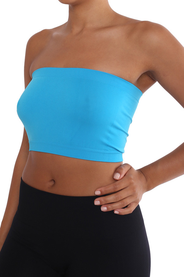 Seamless Tube Top Layering Bandeau Stretchable Spandex Bra REG and PLUS ...