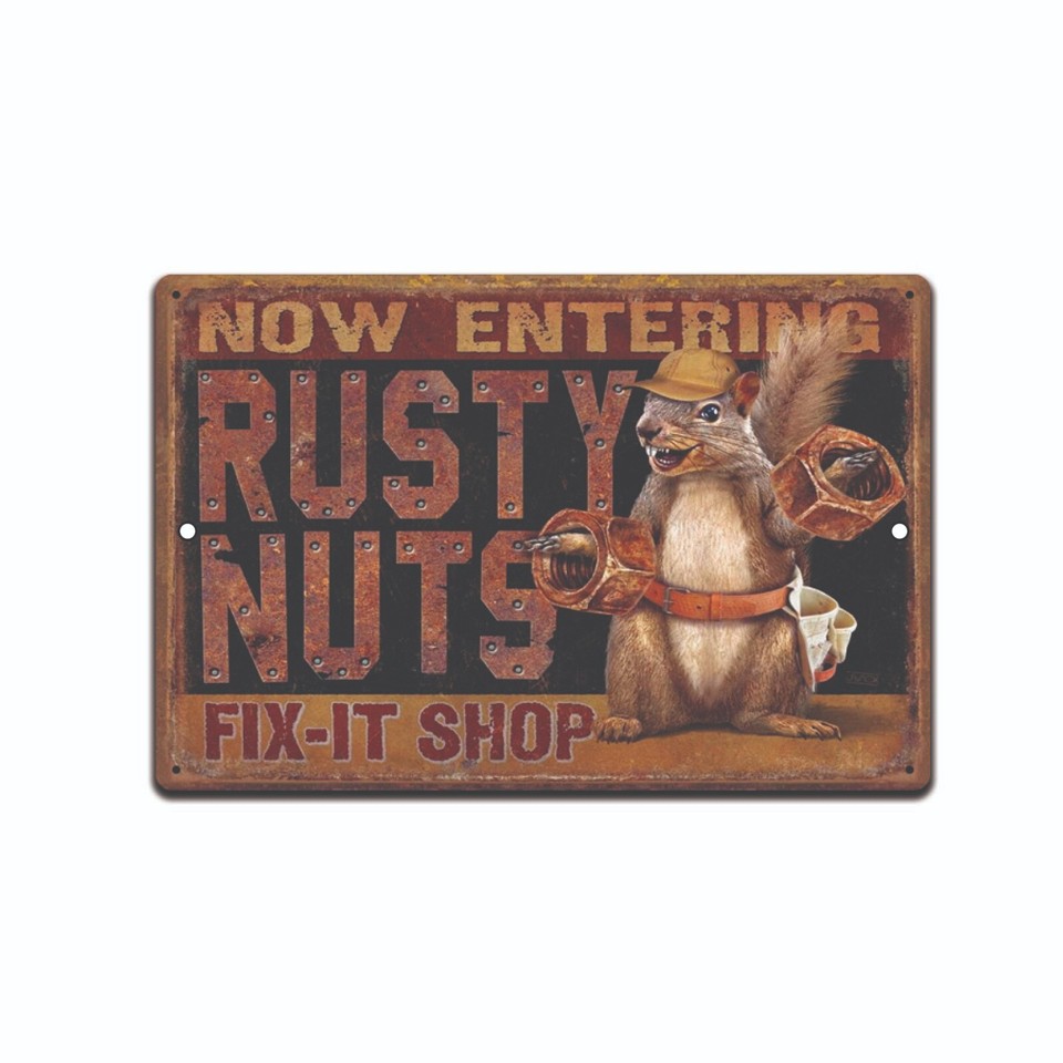 ENTERING RUSTY NUTS SHOP FUNNY 8X12 METAL NOVELTY GARAGE SIGN | eBay