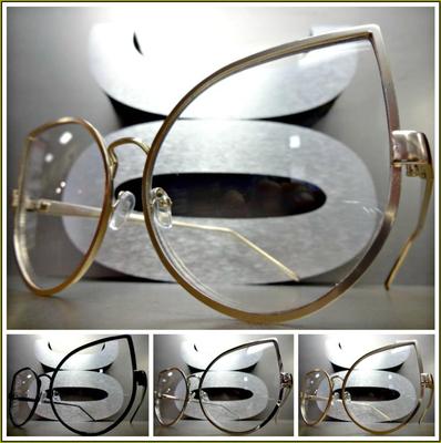 OVERSIZED EXAGGERATED RETRO CAT EYE Style Clear Lens EYE GLASSES Huge ...