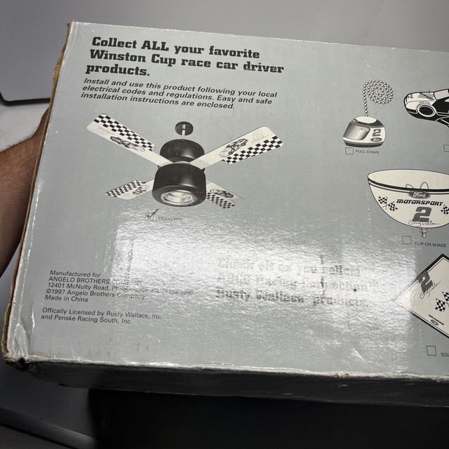 RARE 1999 NASCAR Racing Ceiling Fan 42" Blade So1802 51446 Official ...