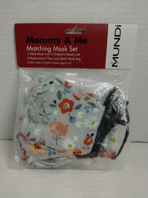 Mundi unisex-child Mommy and Me Face Mask Sets With Washable Mesh Bag 3 ...