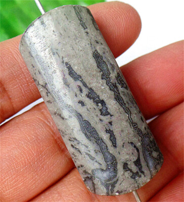 40x17x7mm Natural Map Jasper Gemstone Heigth Hole Oblong Pendant Bead ...