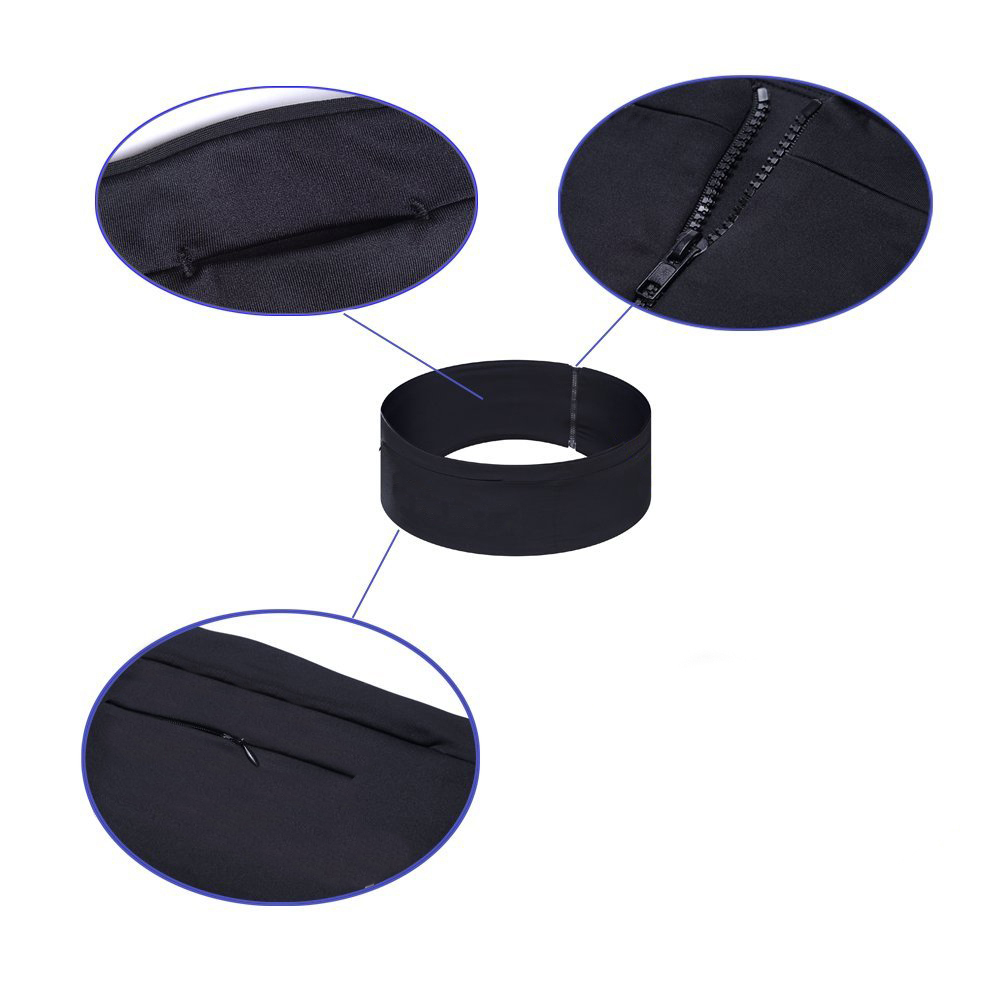 Unisex Elasticated Running Yoga Waist Belt Bag Zip Pouch Mobile Phone ...