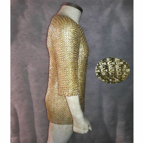 Medieval Brass Chain mail 9 mm Flat Riveted Washer Chainmail ...