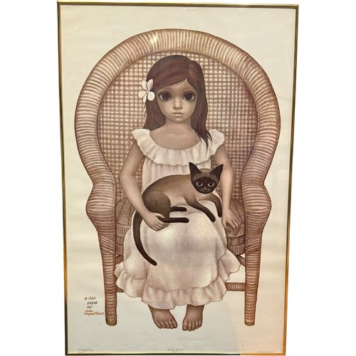 RARE Framed Signed Margaret Keane Big Eyes Print 1967 Island Royalty 20 ...