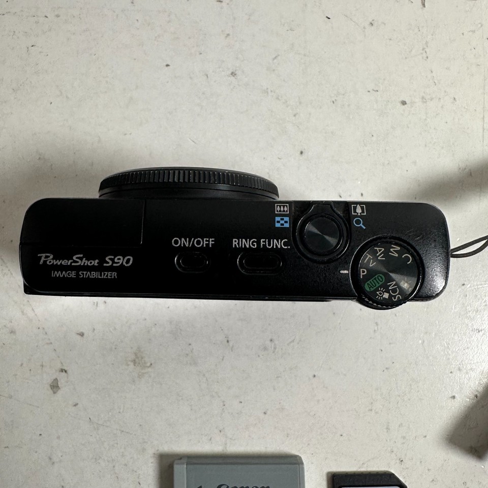 Canon PowerShot S90 Black 3.8x Optical Zoom Lens Image Stabilizer ...
