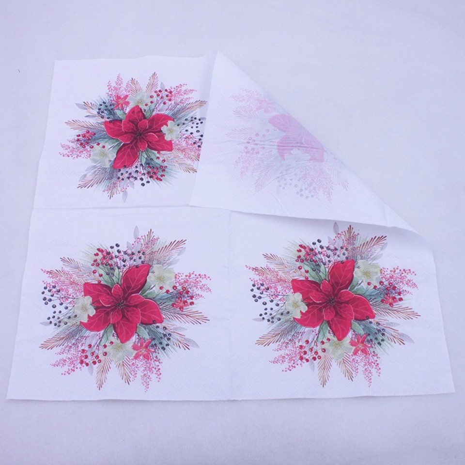 20 Sheets 33x33cm Floral Printing Napkin Disposable Paper Napkins Party ...