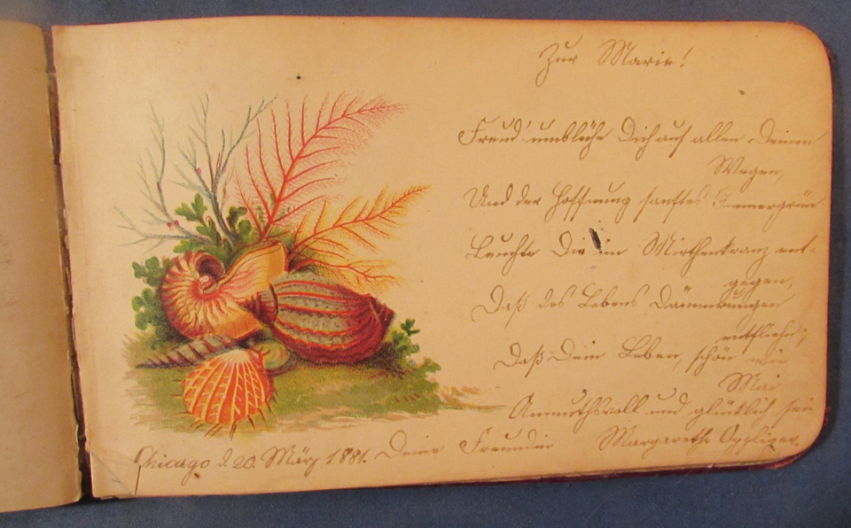ANTIQUE 1880S AUTOGRAPH BOOK CHICAGO IL 69 PAGES FILLED OWNERS NAME ...