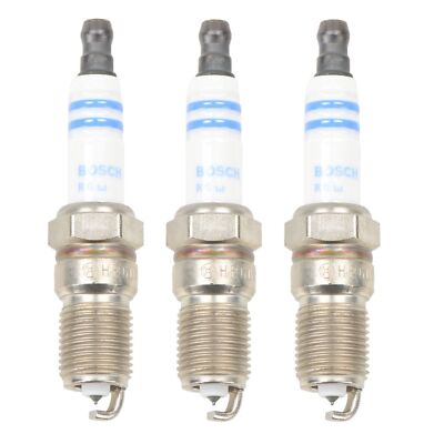 NEW Set of 3 Spark Plugs Bosch for Acura Chevy Ford Honda Mazda Ponitac ...