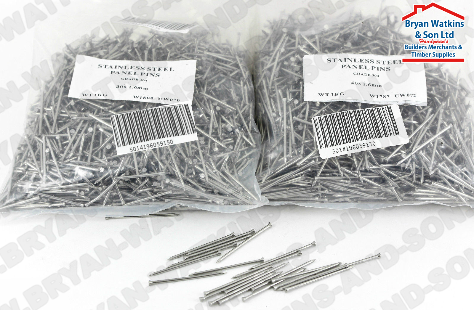 Stainless Steel Panel Pins 20mm, 25mm, 30mm & 40mm Will not Rust 25g ...