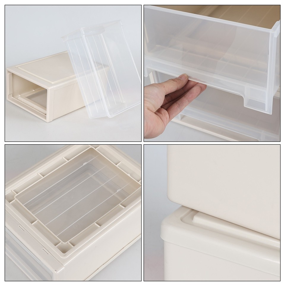 4 Packs 18 Quart Plastic Stacking Storage Drawers, Large Stackable ...