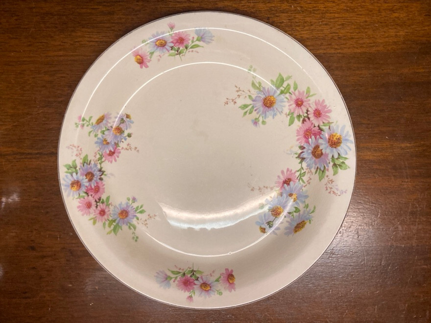 Unmarked Vintage Easter Spring Floral Pie Plate Serving Bowl Pink Daisy ...