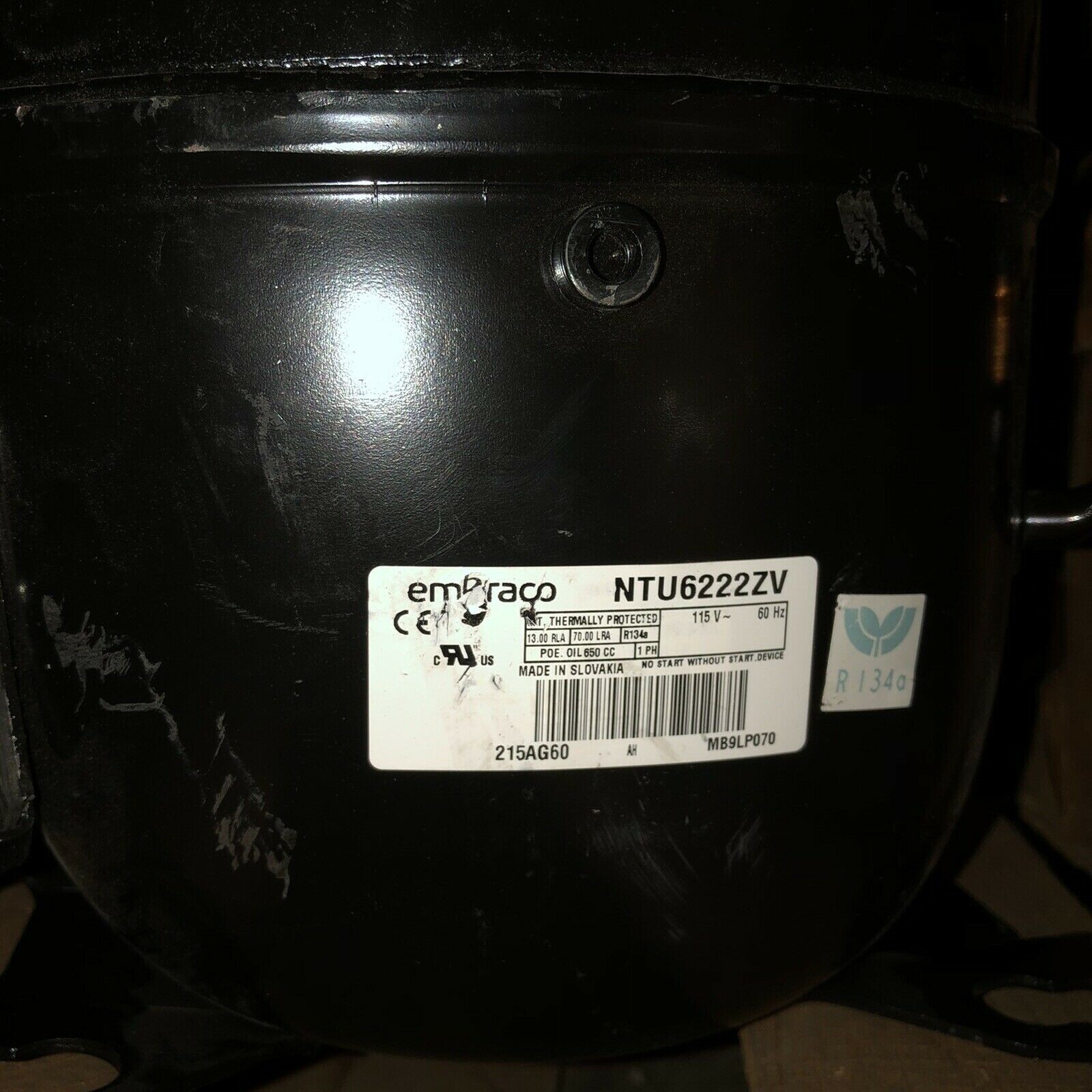 Embraco NTU6222ZV Compressor New 115V 60Hz R314a Refrigeration A/C ...