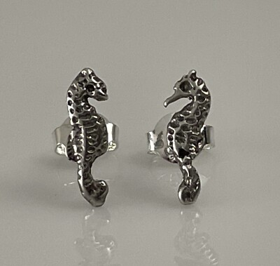 925 Sterling Silver tiny seahorse stud Earrings Jewelry | eBay