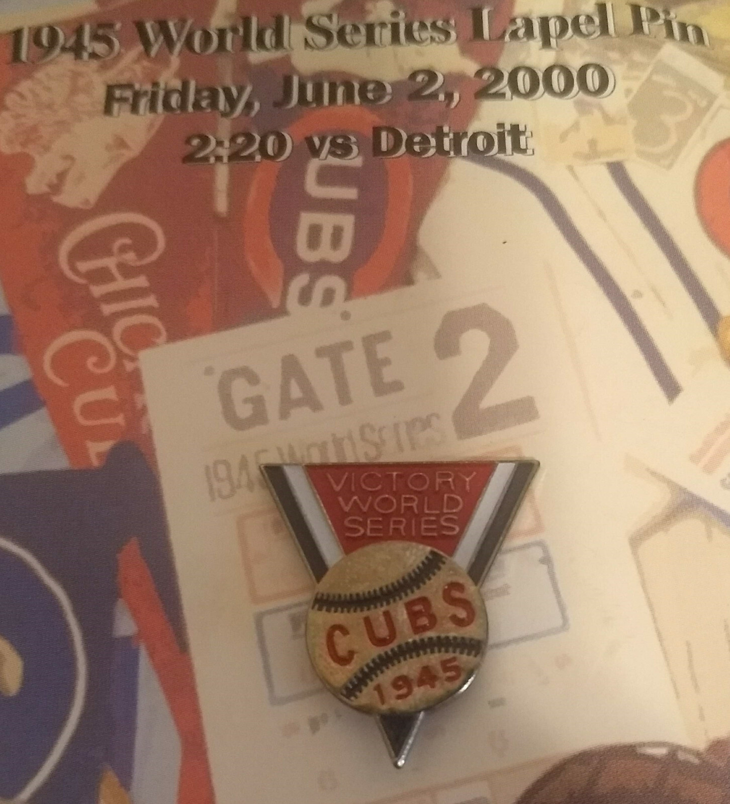 CHICAGO CUBS Baseball Lapel Pin | 1945 World Series Replica Press Pin ...