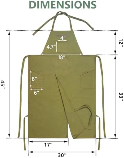 Full Coverage Pottery Apron Split Leg - 100% Cotton Canvas Potter's ...