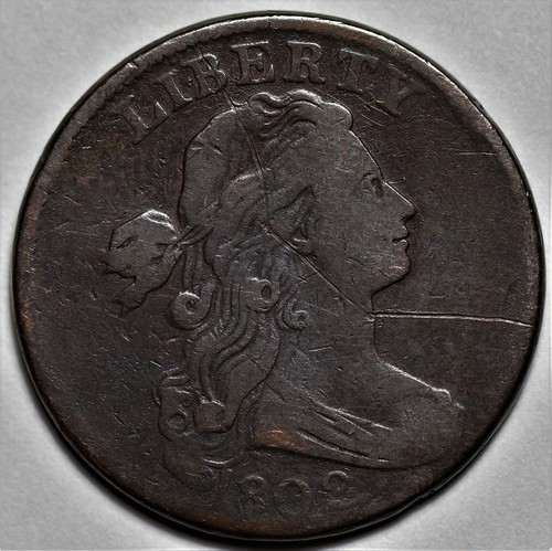 1802 Draped Bust Large Cent - Scratched - US 1c Copper Coin | eBay