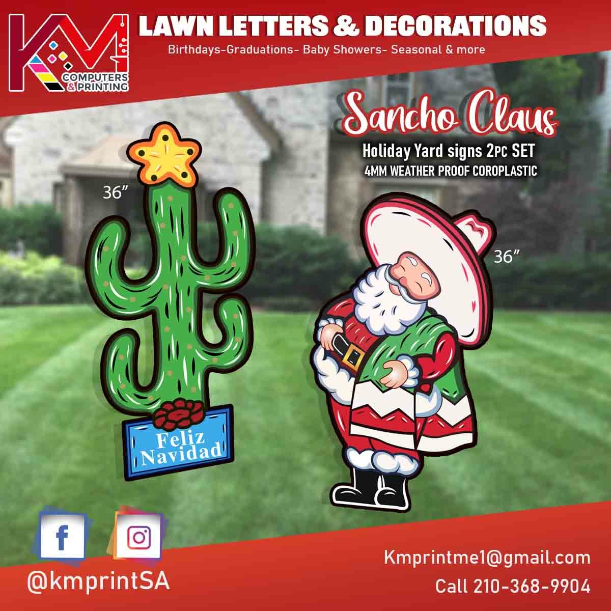Sancho Claus Christmas Holiday Lawn Decor set ( High Resolution ...