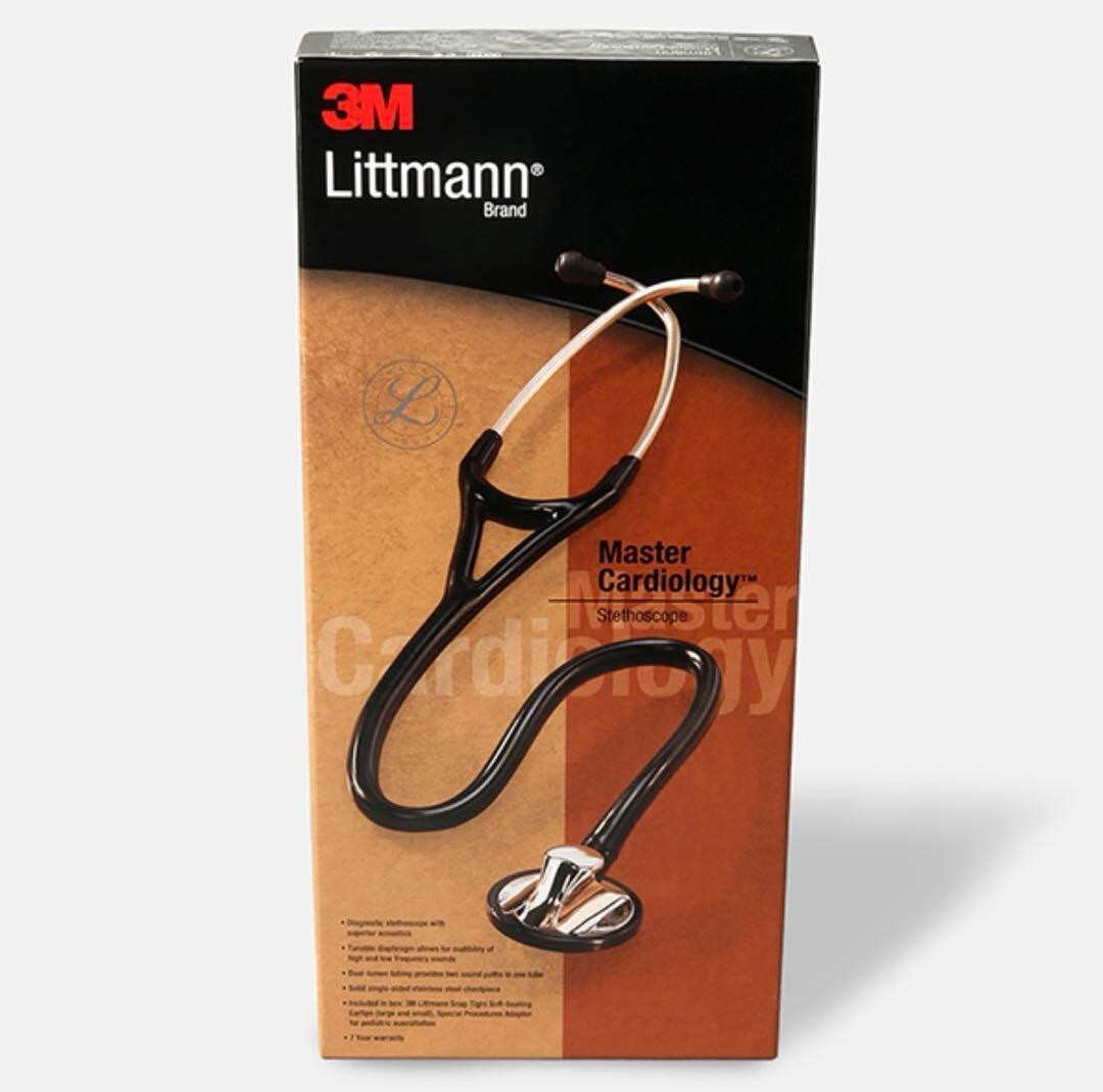 3M Littmann Master Cardiology Stethoscope 2161 Chestpiece Black Edition ...