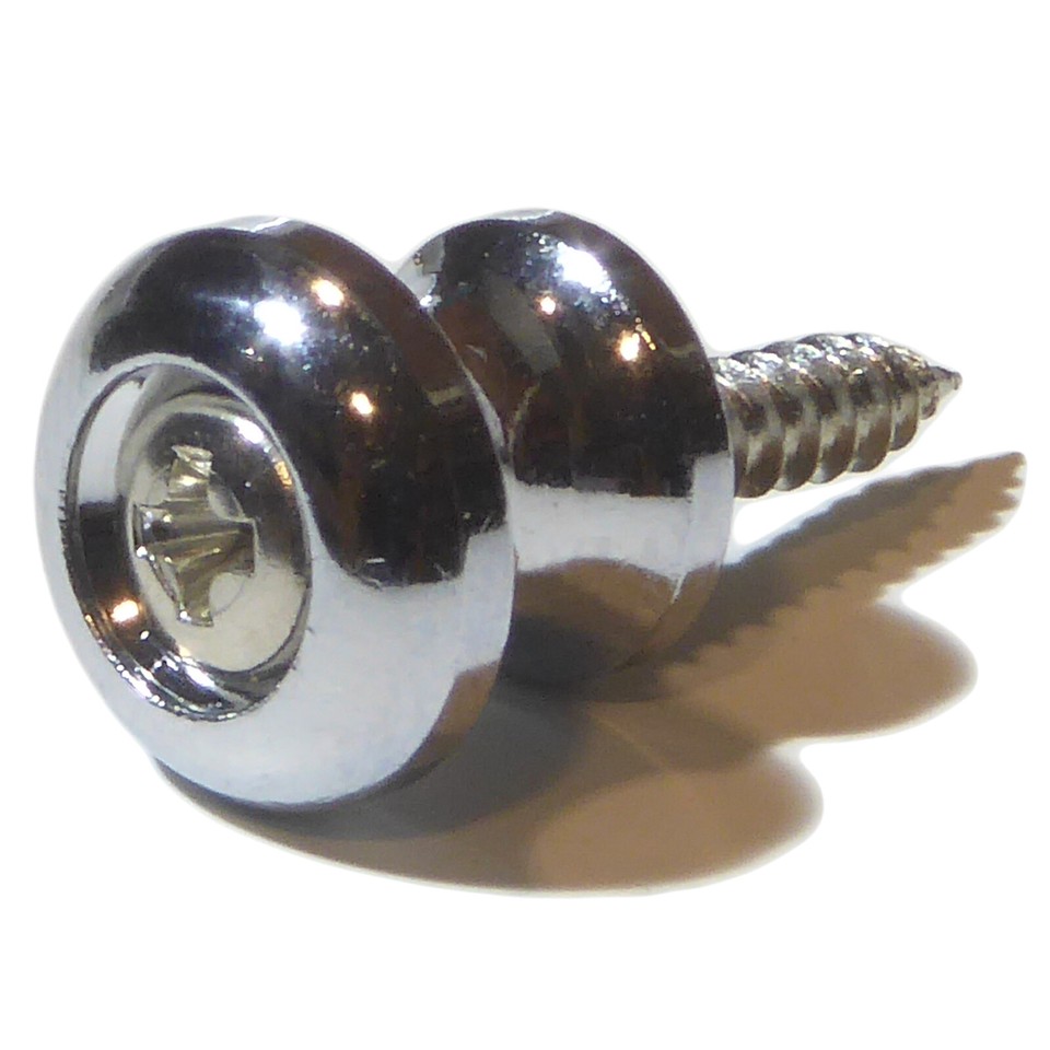 Small guitar, mandolin, Banjo or Ukulele strap pin button chrome Black ...