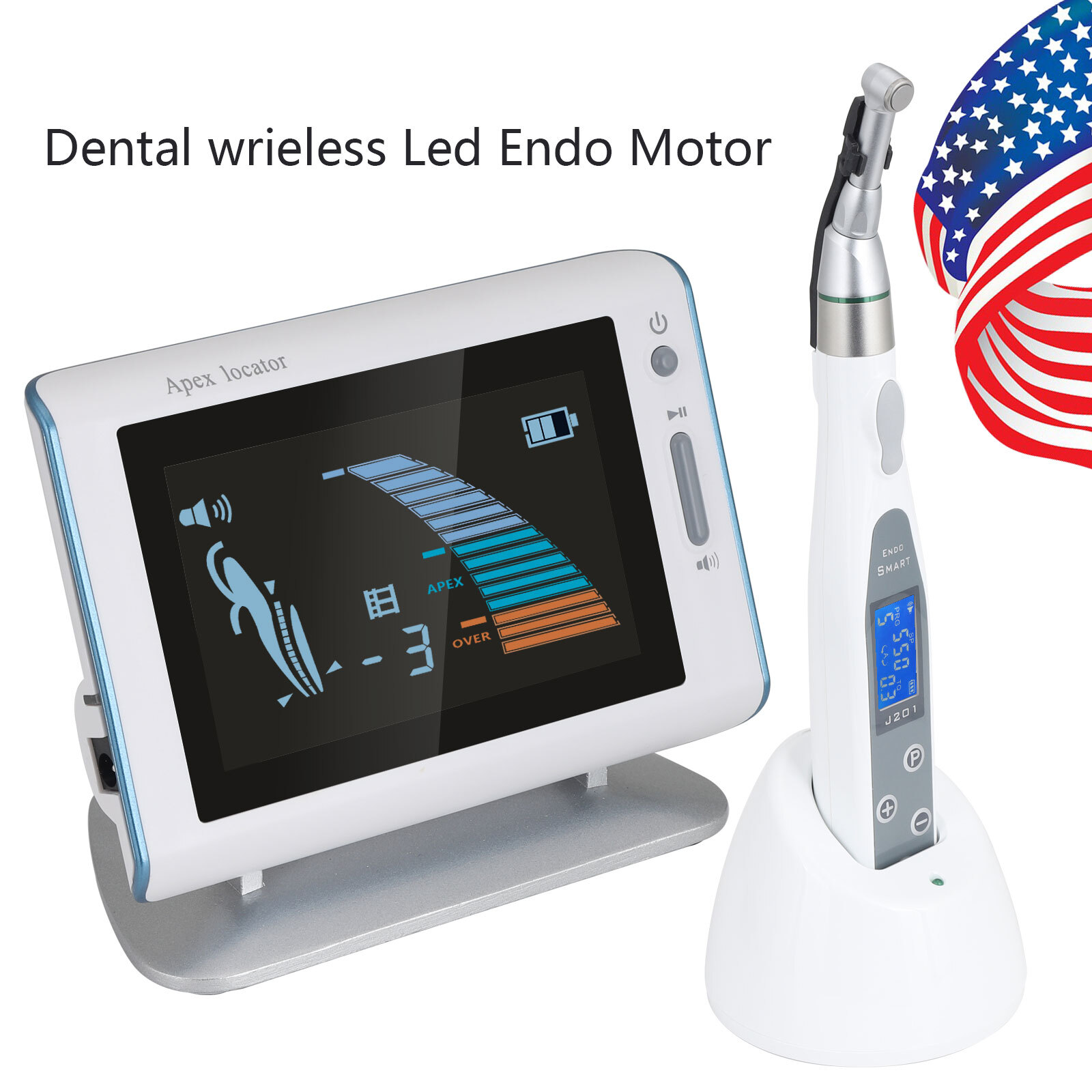 Dental 16:1 Cordless LED Endo Motor Root Canal Treatment Contra Angle ...