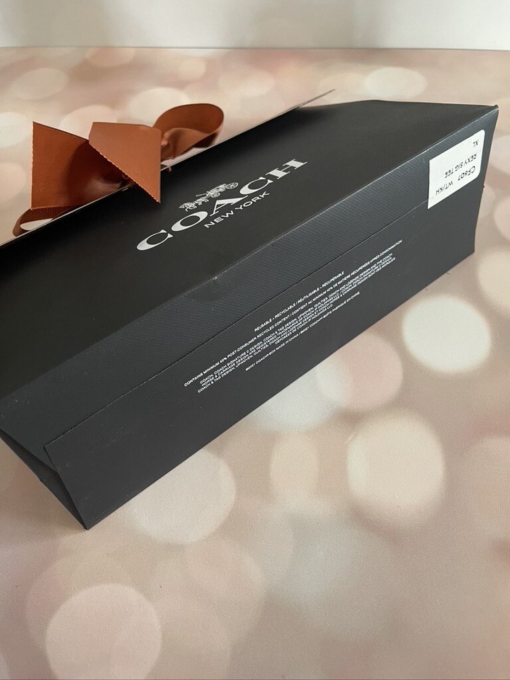 🎀BN Coach Black Gift ~Packing Box~Handle Bag~Envelope Bag~Gift tag Pick ...