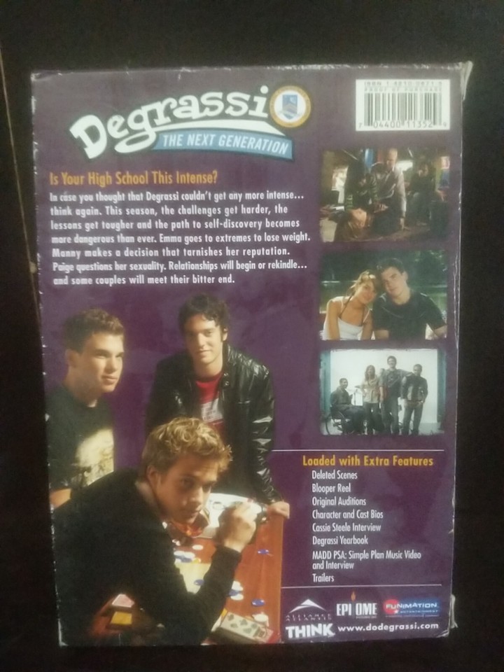 Degrassi: The Next Generation - Season 5 / Five (DVD, 2009 4-Disc Set ...