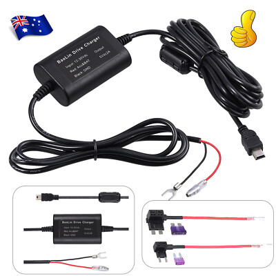Universal 3.2m Car Dash Cam Fuse Hard Wire Kit Camera DVR 12-24V To 5V ...