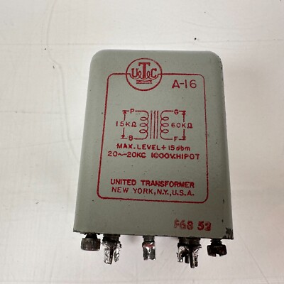 UTC A-16 Transformer Audio Transformer Rare Vintage United Transformer ...