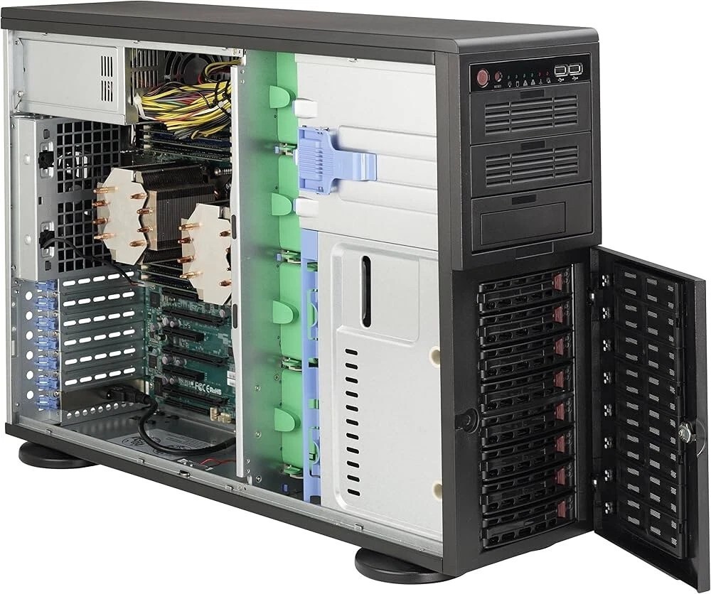 SUPERMICRO Chassis CSE-743 Black 4U Tower Server Case 865W SAS743TQ No ...