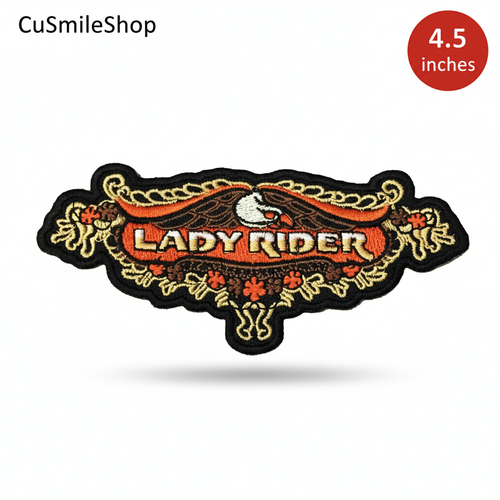 Eagle Lady Rider Iron on Applique Embroidered Ornamental Biker Patch 4. ...