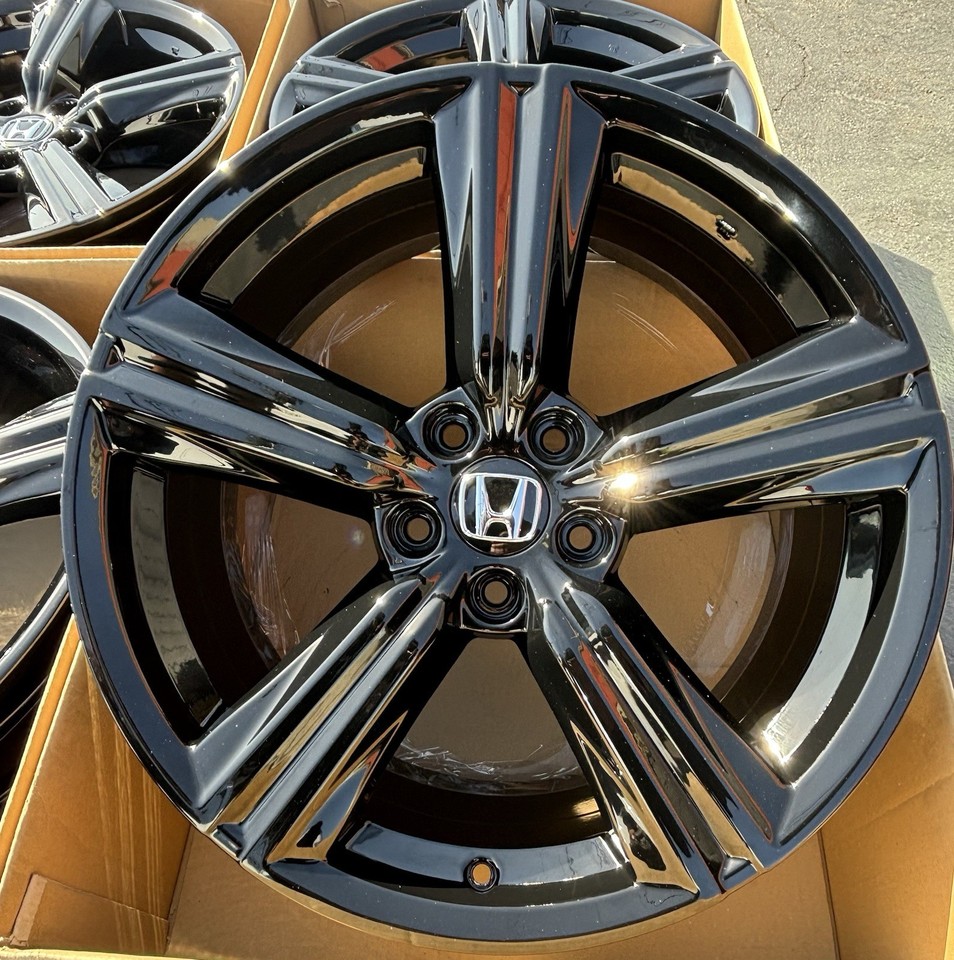 19” Honda Accord Sport Gloss Black Wheels Factory OEM 2023 2024 Rims ...