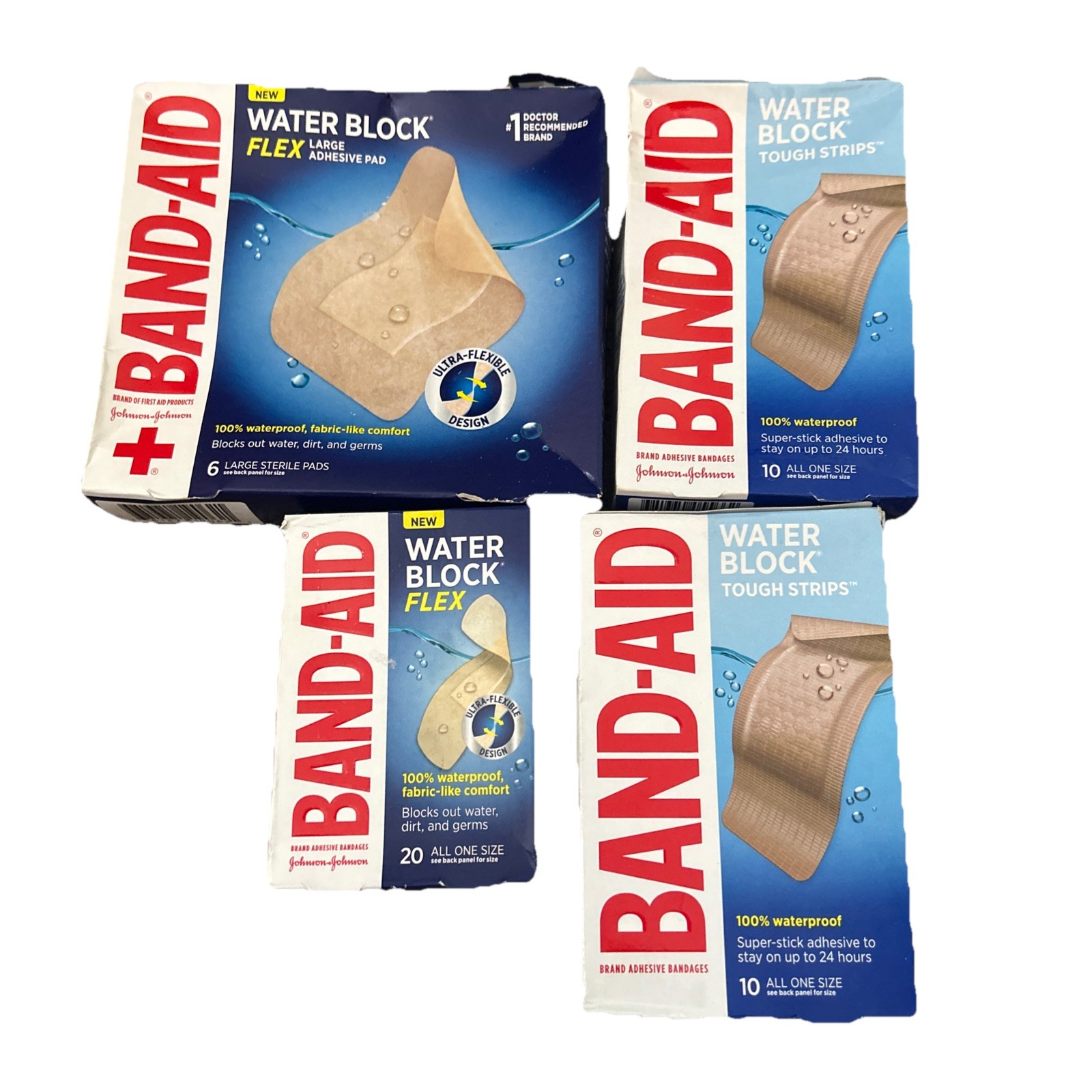Band-Aid Water Block Waterproof Bandages 4 Box Bundle | eBay