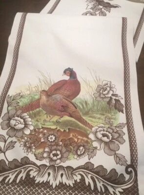 New Spode Woodland Table Runner 72x14” Harvest Fall Thanksgiving Floral ...