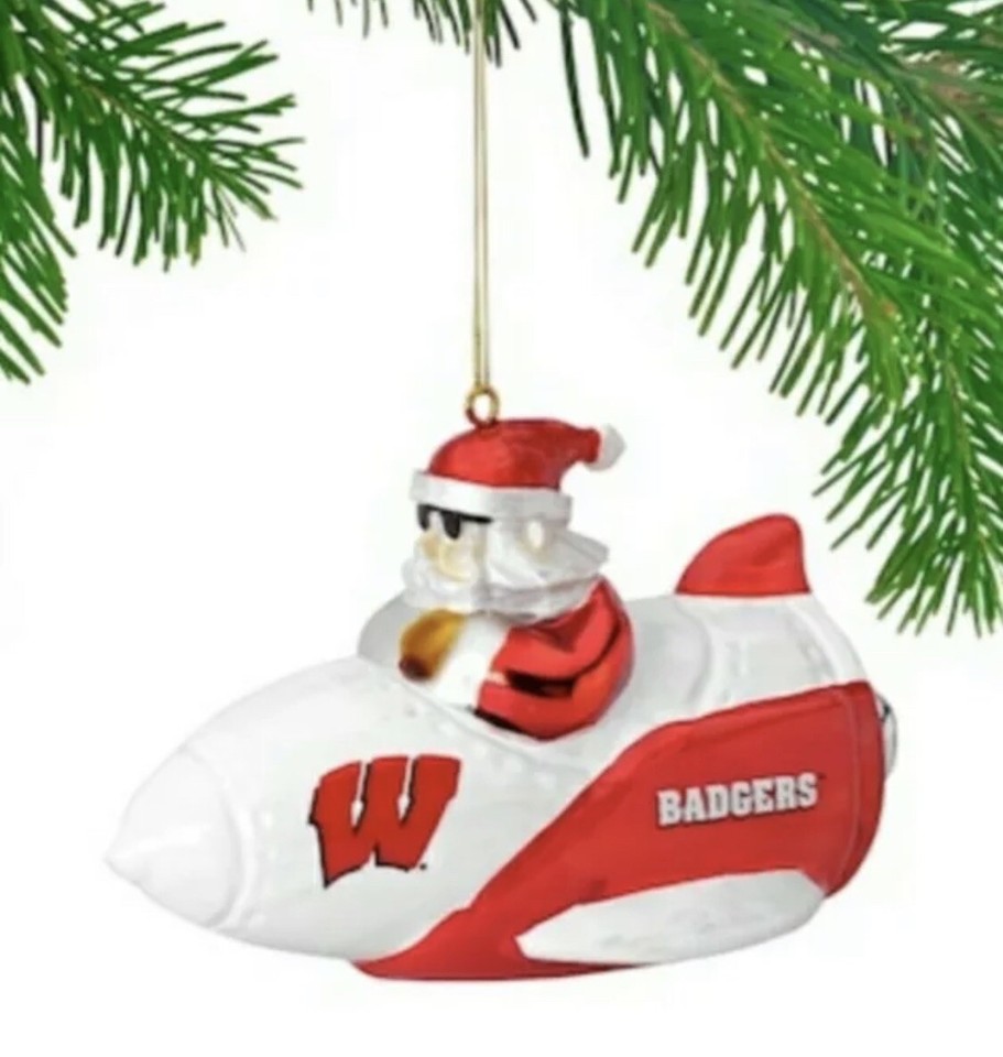 Wisconsin Badgers Santa on a Rocket University Of Wisconsin Christmas ...