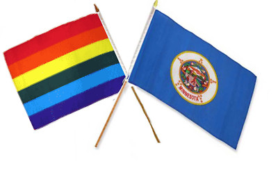 12x18 12"x18" Wholesale Combo Rainbow Gay Pride Minnesota State Stick ...