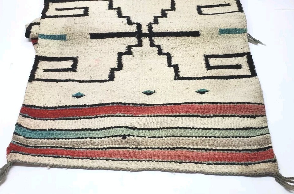 Antique Navajo Hand-Woven Native American Indian Rug Wool Blanket ...