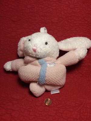 Vtg Pink White Blue Carter's Prestige Bunny Rabbit Plush Musical Crib ...